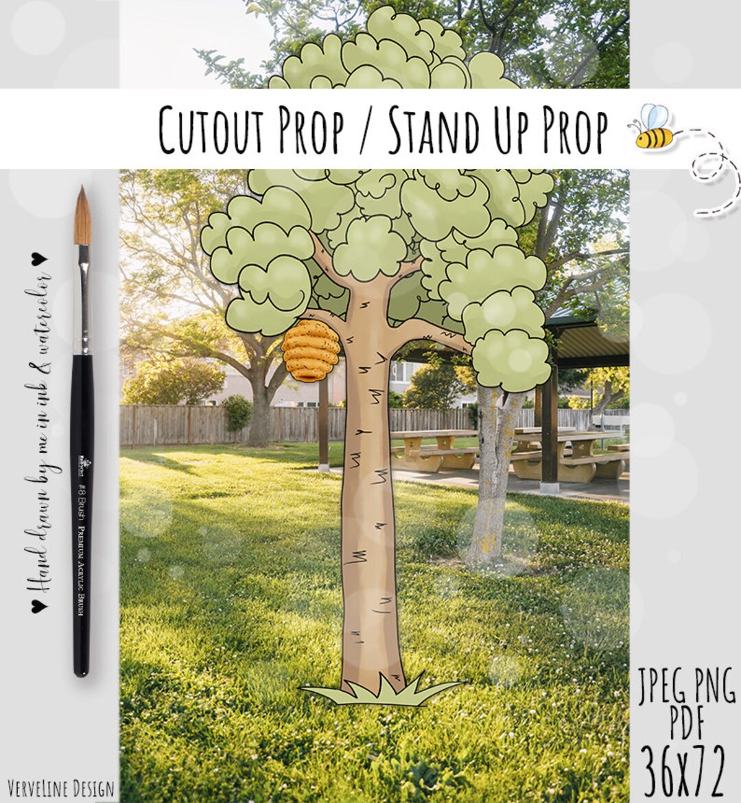 Winnie the Pooh Tree With a Hive Classic Cutout for a Baby Shower or ...