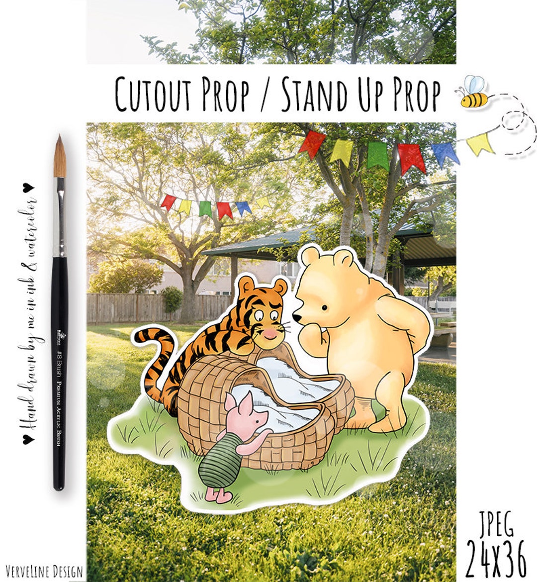 Cutout Classic Winnie the Pooh TWINS Baby Shower Birthday - Etsy