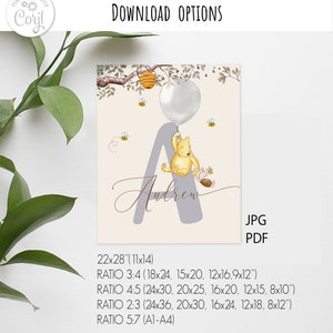 Editable Name Sign in the Classic Winnie the Pooh Style in Any Color ...