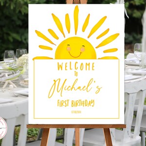 Editable Welcome Sign Sunshine Birthday Boy Girl ANY AGE Trip Around ...