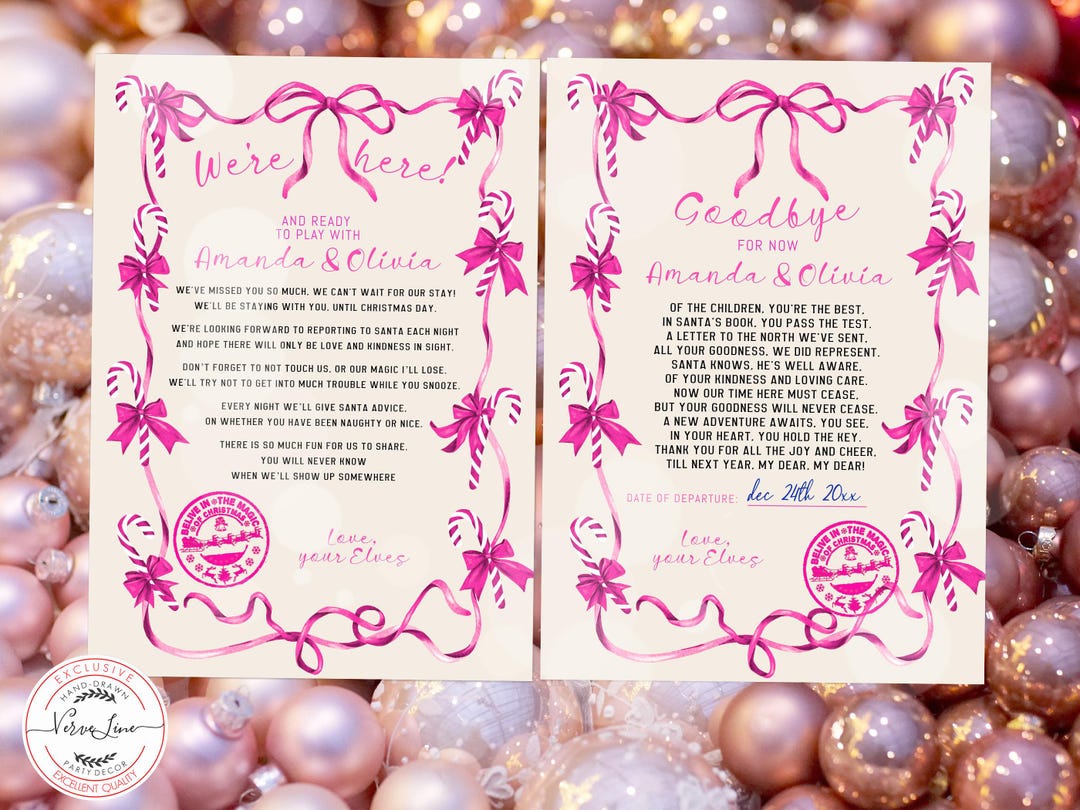 Editable Elf Arrival Letter and Departure Letter We're Here Return ...