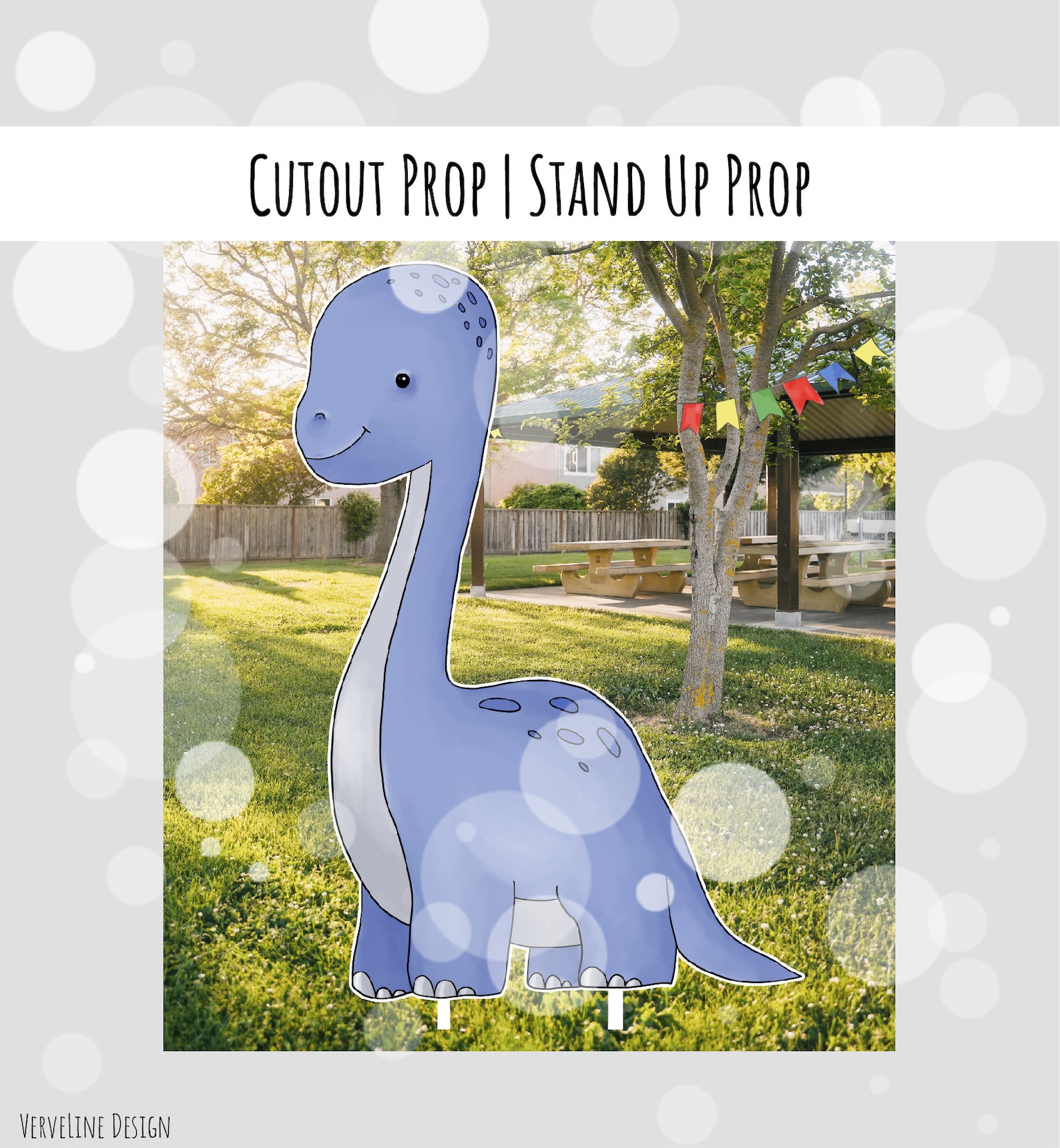 Dinosaur Blue Brachiosaurus Cute Cutout for a Boy or Girl Birthday or ...