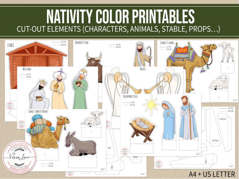 Printable Nativity Play Set | Cut & Color Christmas Craft for Kids ...