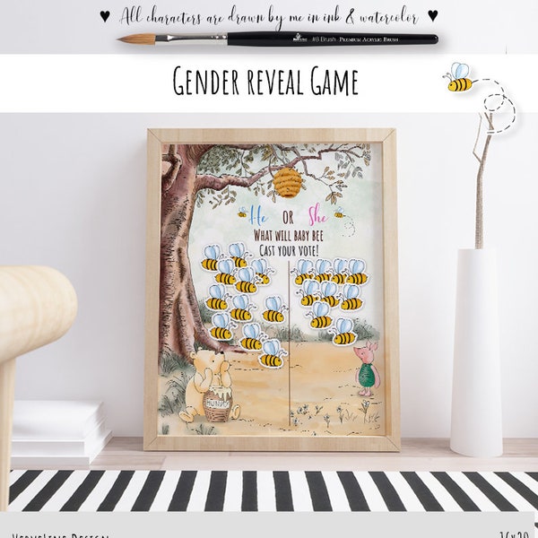 Winnie the Pooh Gender Reveal Voting - Etsy