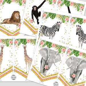 Editable Banner Wild One Safari Jungle Tropical Party Kids Birthday ...