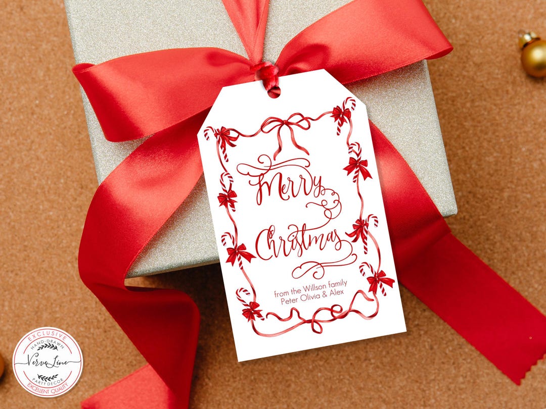 Editable Favor Tags Christmas Gift Tag Thank You Tag Holiday Tags ...