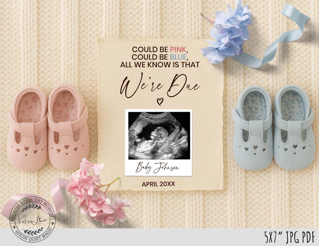 Gender Neutral Pregnancy Announcement for Social Media Post | Baby Boy ...