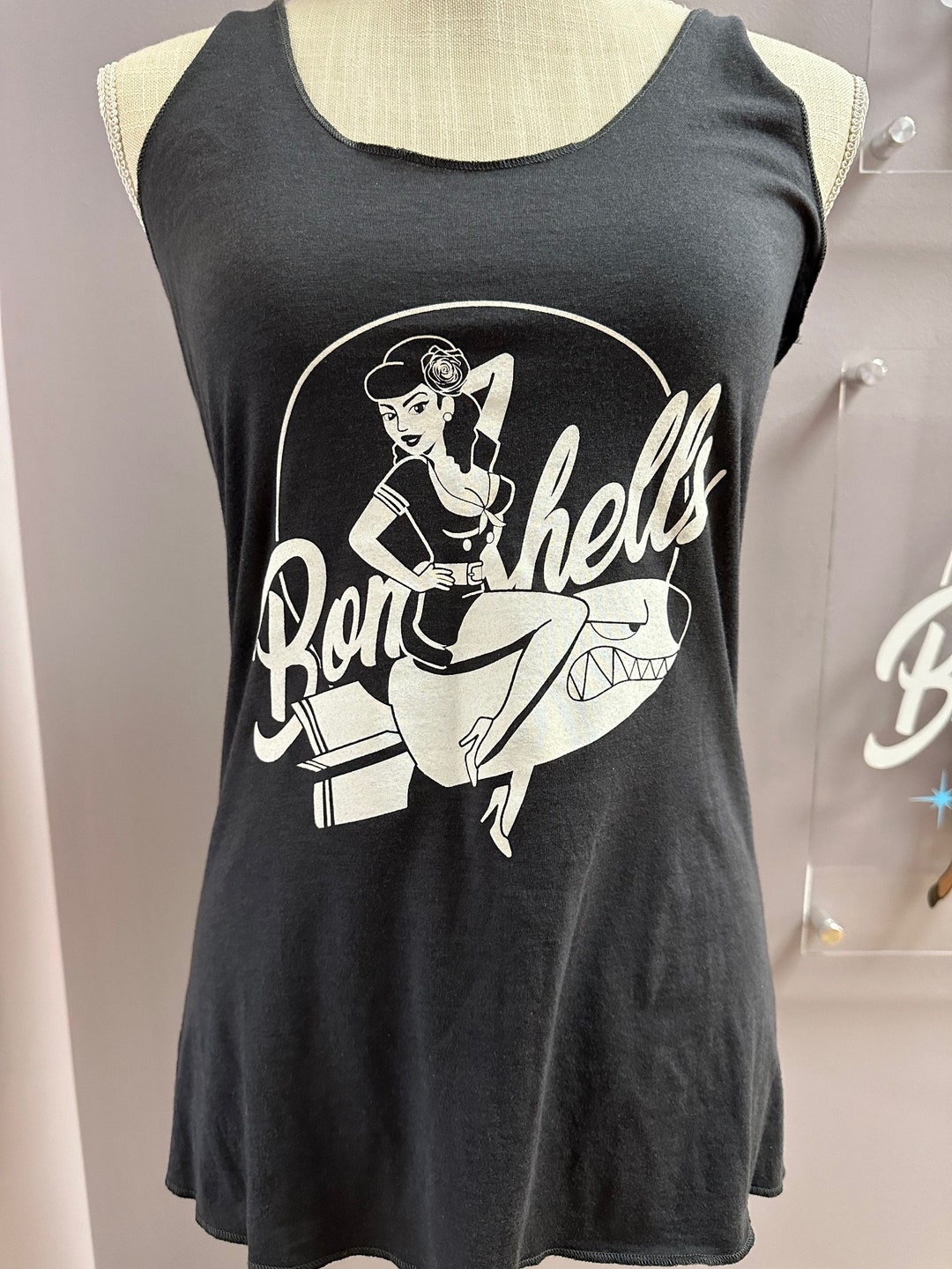 Vintage Bombshell Logo Razorback Tank - Etsy