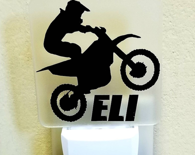 Dirt Bike Night Light/ Dirt Bike Decal Night Light/ Personalized Night ...
