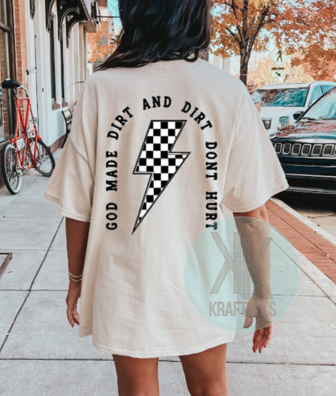 Racing Shirt God Made Dirt and Dirt Don't Hurt Lightning Bolt ...