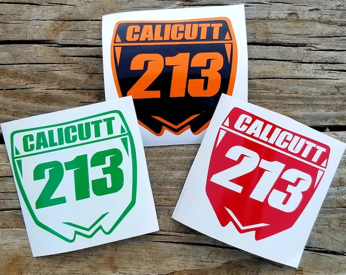 Dirt Bike Decal / Motocross Number Sticker/ Moto Decor/ Morocross Decal ...