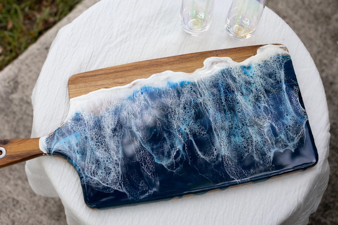 Ocean Cheese Board, Charcuterie Board, Resin Cheese Board, Unique Gift ...