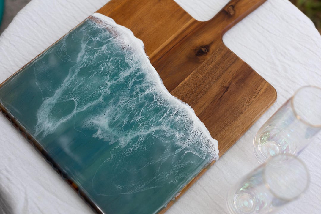 Ocean Cheese Board, Charcuterie Board, Resin Cheese Board, Unique Gift ...