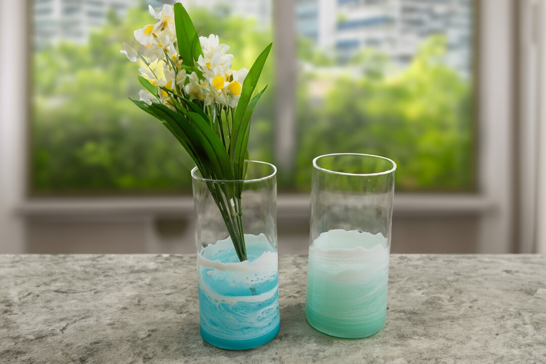 Resin Vases Ocean Vase Seashell Holder Flower Vase Unique - Etsy