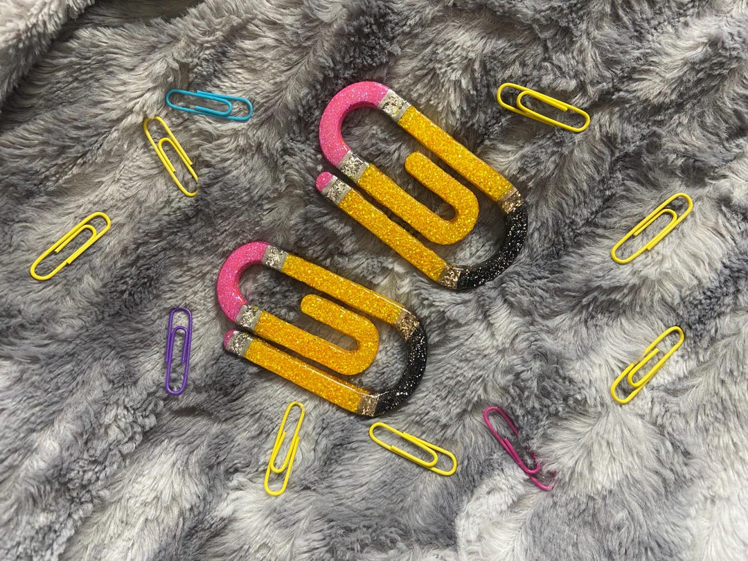 Personalized Jumbo Paperclip, Paperclip Bookmark, Glitter Acrylic, Back ...