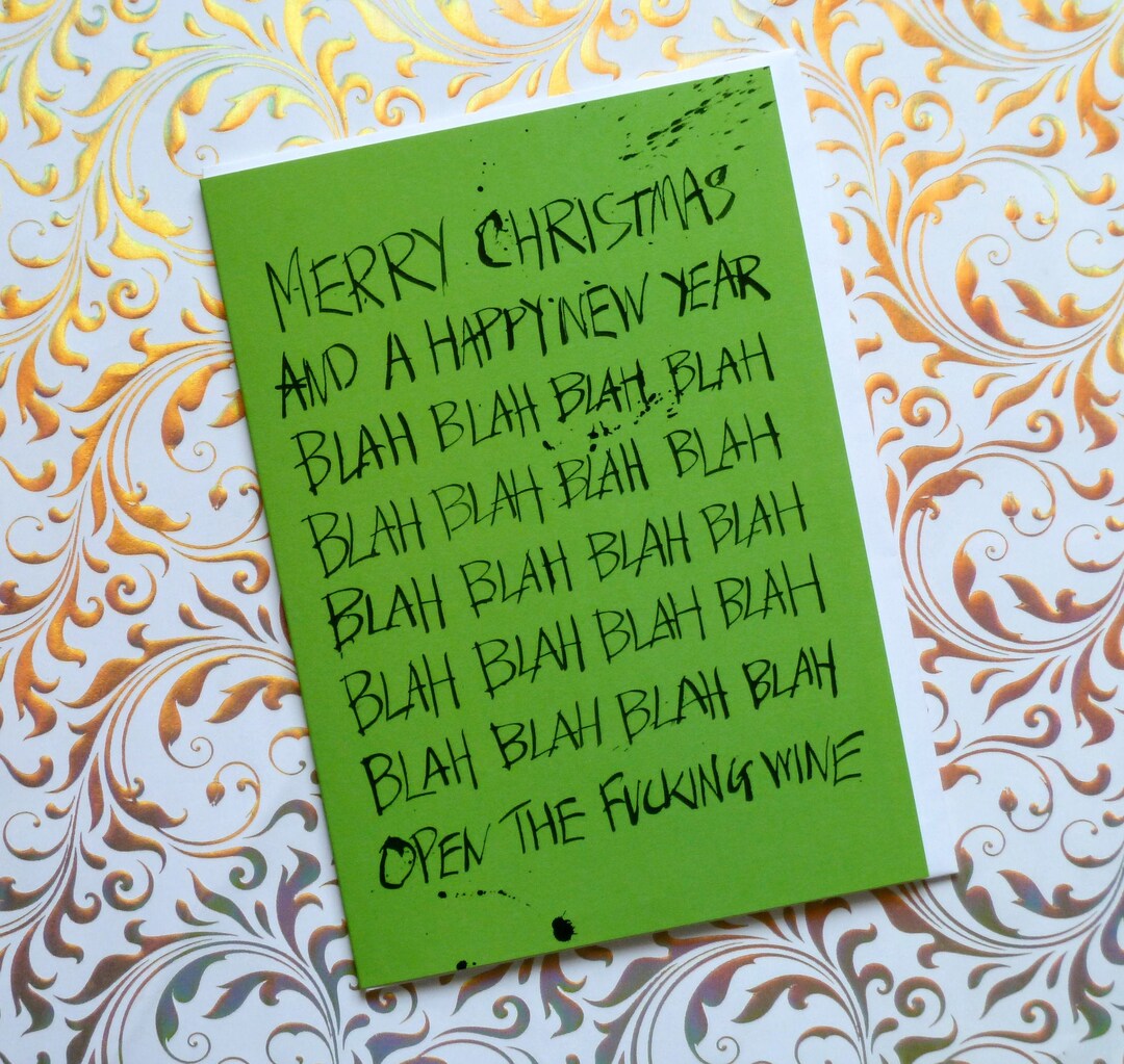 Rude Christmas Card/sweary Christmas Card/blah Blah Blah - Etsy