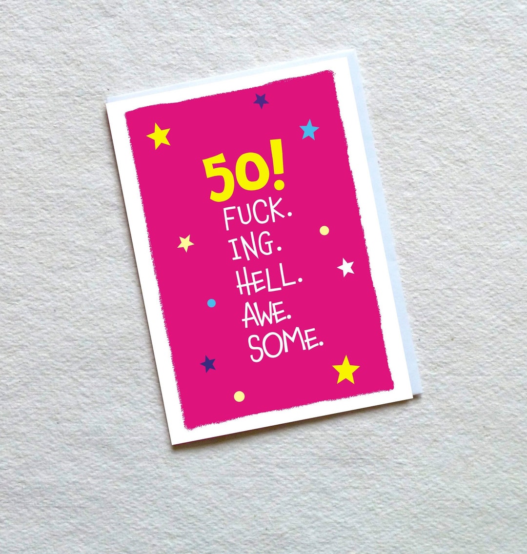 Rude 50th Birthday Card for Wife/husband/partner/for Brother/for Sister ...