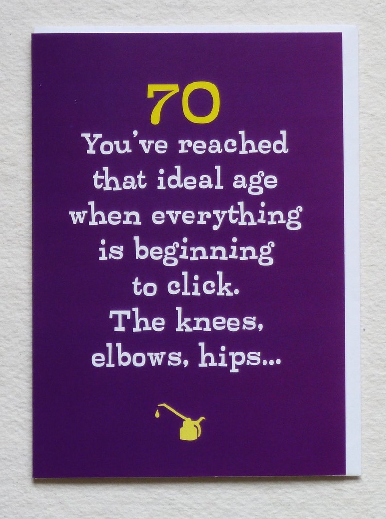 Funny 70th Birthday Card For Mum Dad Best Friend Etsy