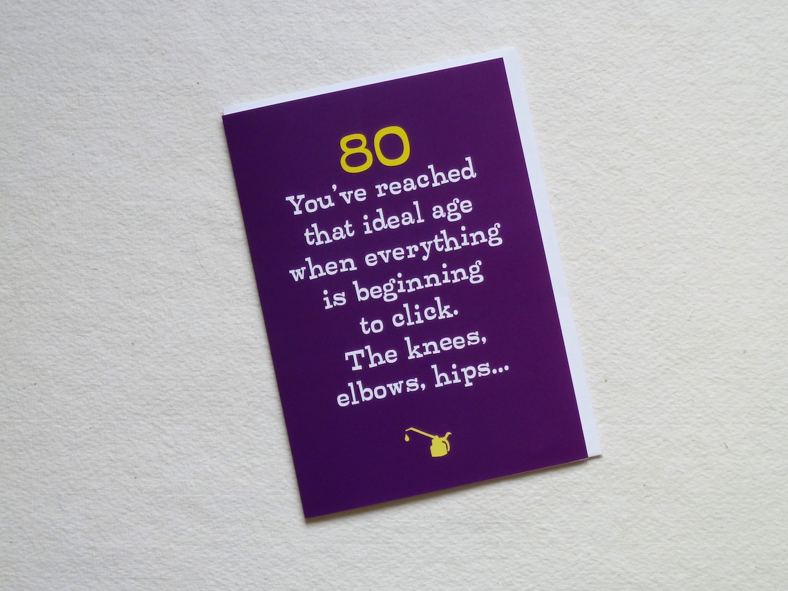 Funny 80th Birthday Card Funny/rude Old Age Card - Etsy Canada