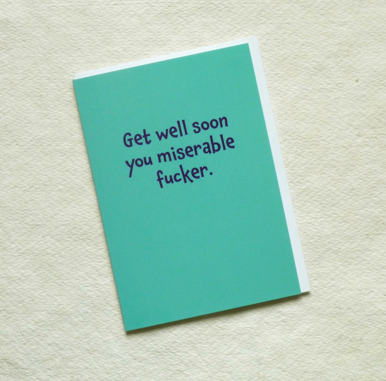 Rude Get Well Soon Card for Ill Friend/relative - Etsy