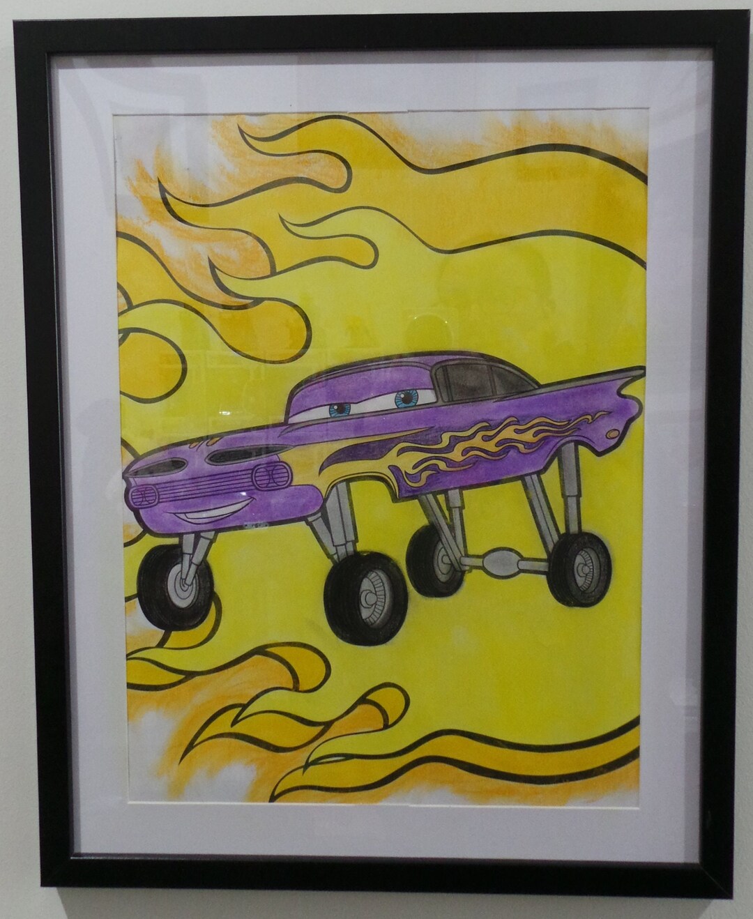 Ramone Cars Movie Hand Coloured and Framed Picture Wall - Etsy