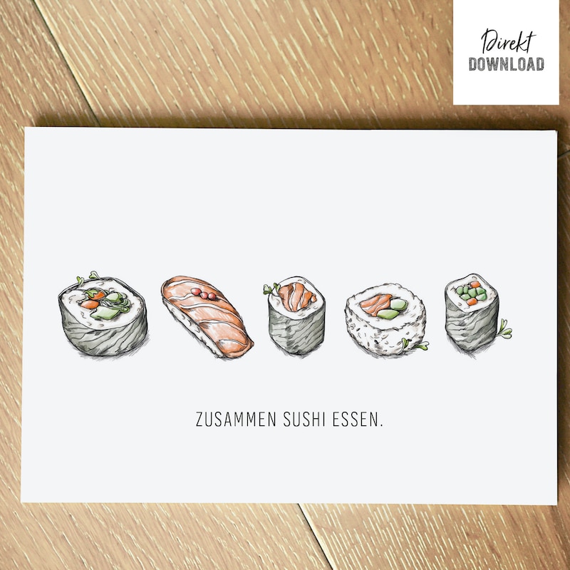 Sushi Card - Etsy