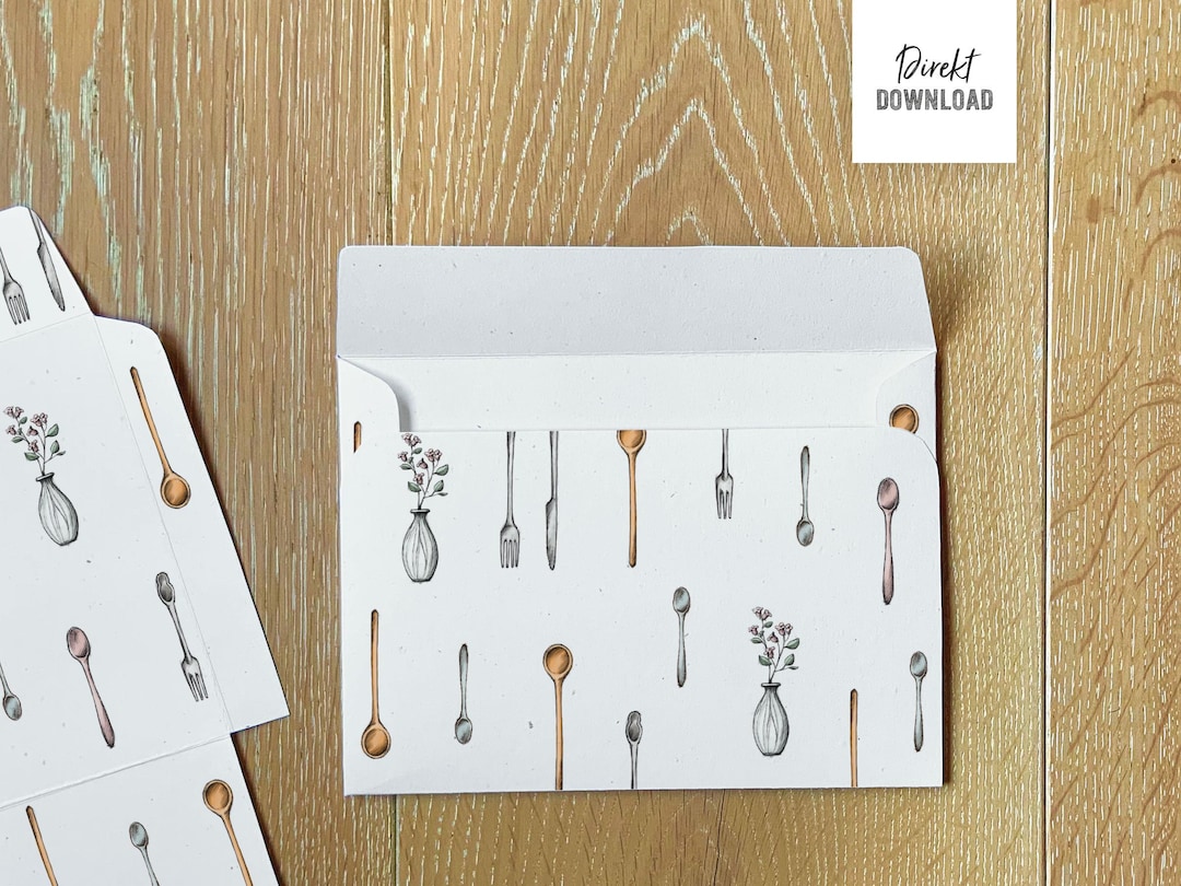 Print File Envelope for Eating Out for DIN A6, Envelope for Printing ...