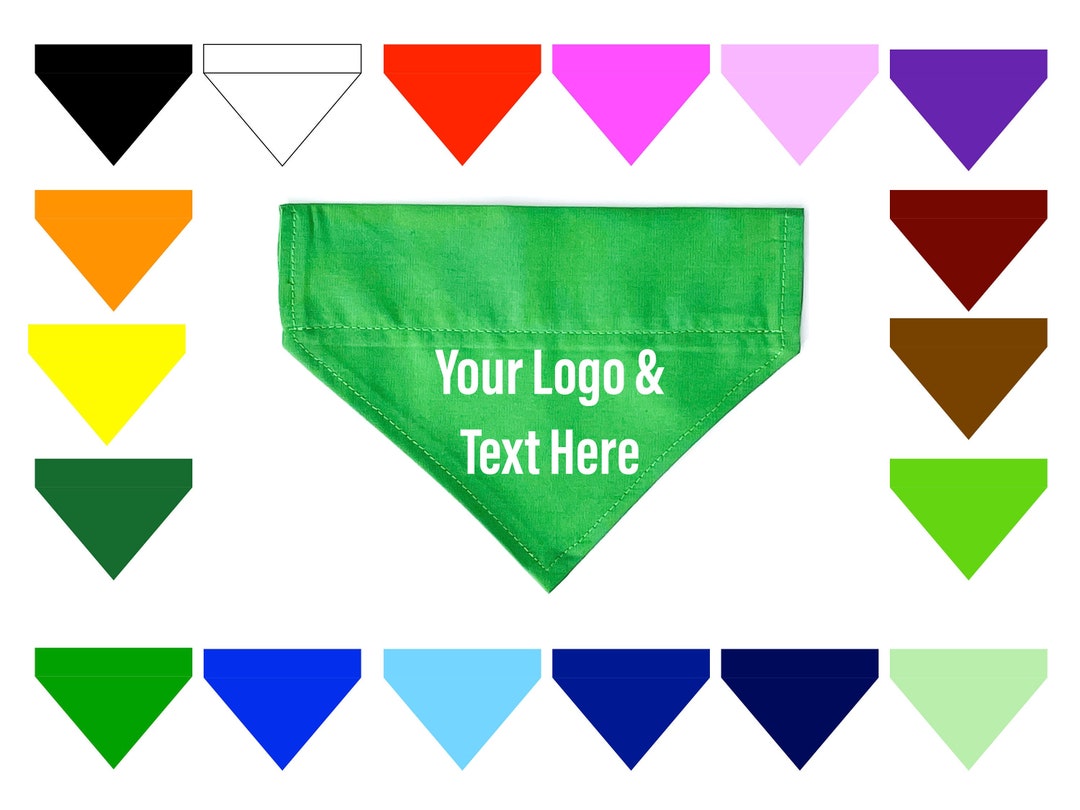 Personalized Custom Dog Bandana With Individualized Text, Logos, and ...
