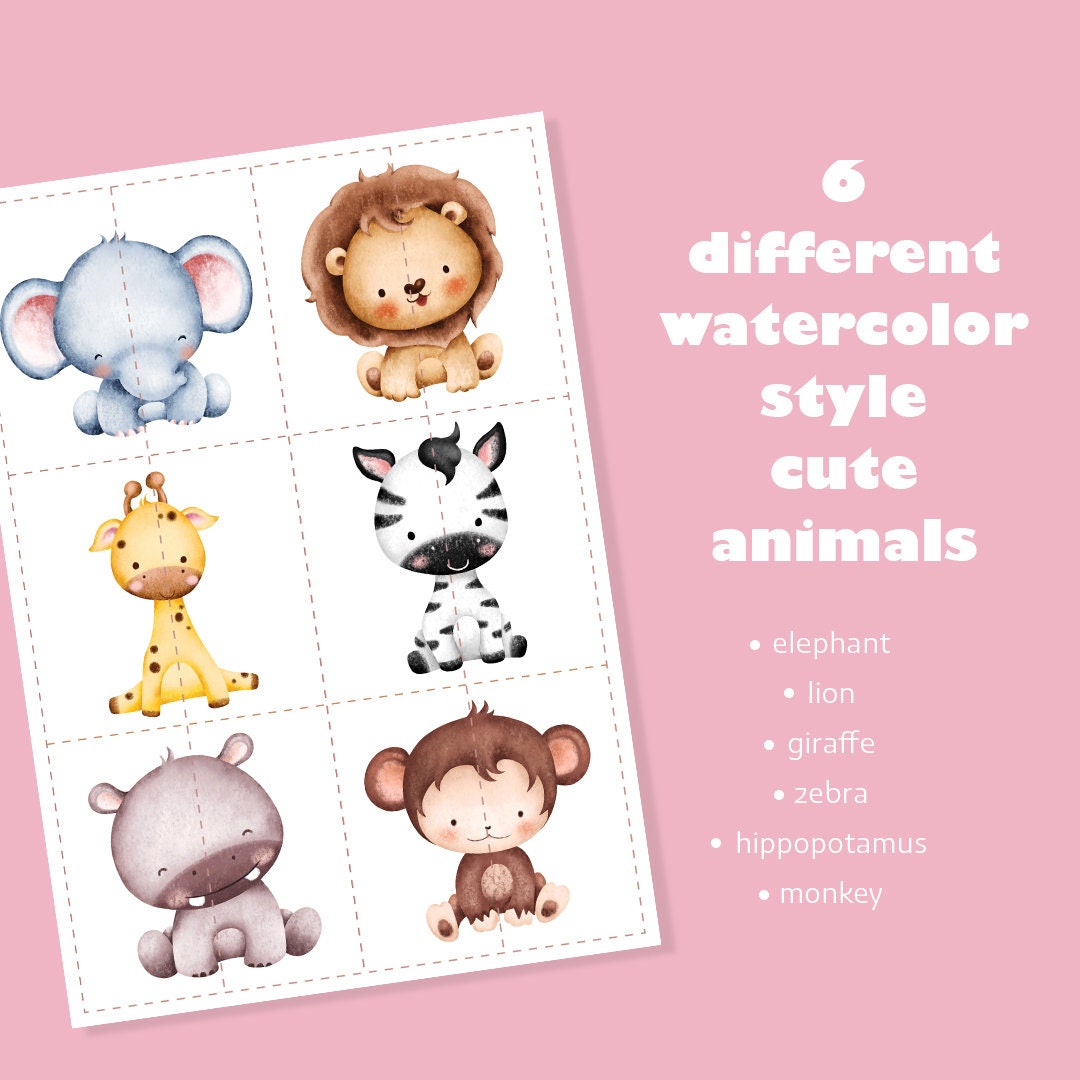 Cut and Match Game for Kids, Print Games for Children, Animal Games ...