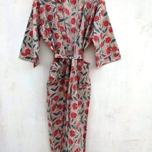Cotton Kimono Robe, Bridesmaid Robes, Cotton Dressing Gown, Summer ...