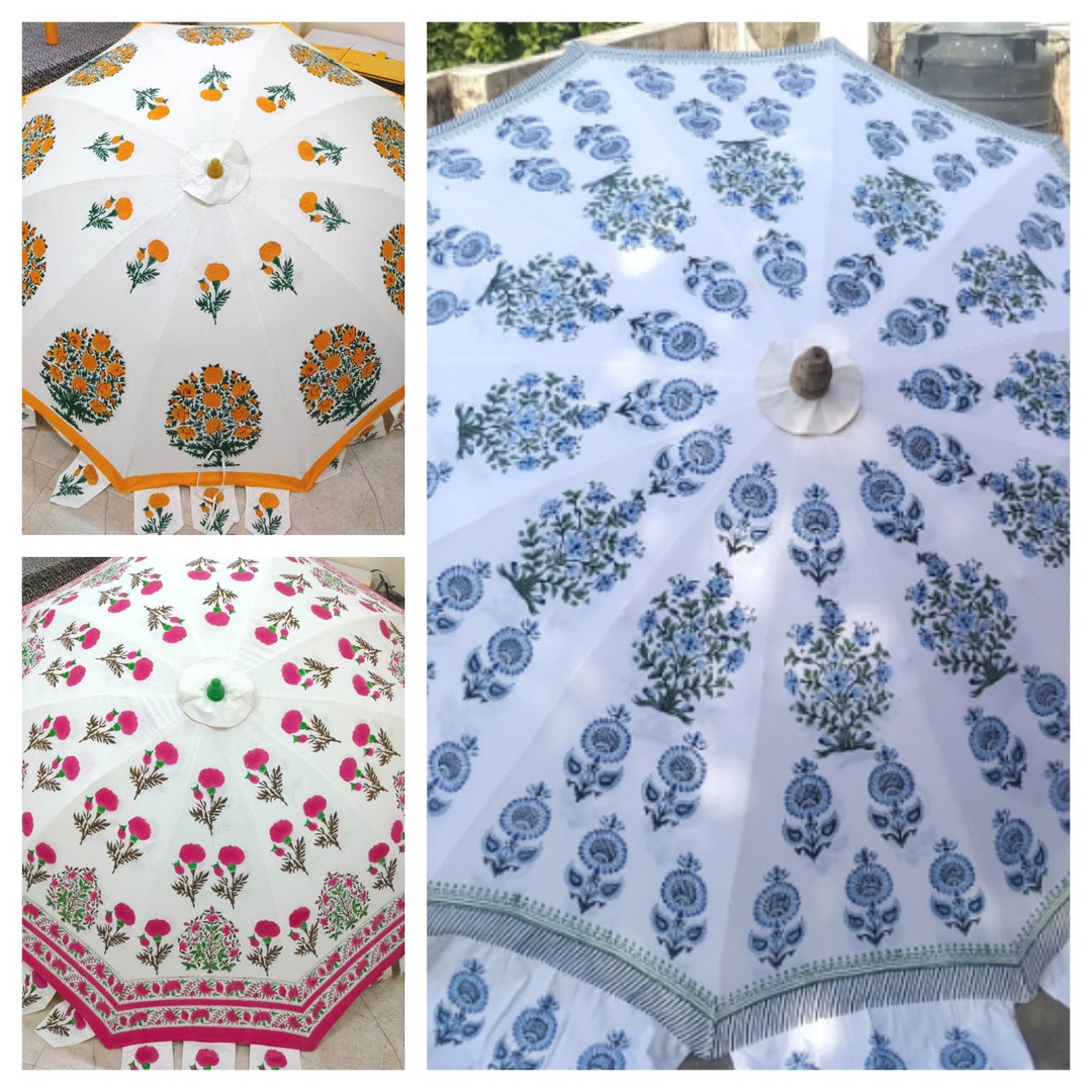 72 Diameter Umbrellas Block Prints Garden Umbrellas - Etsy
