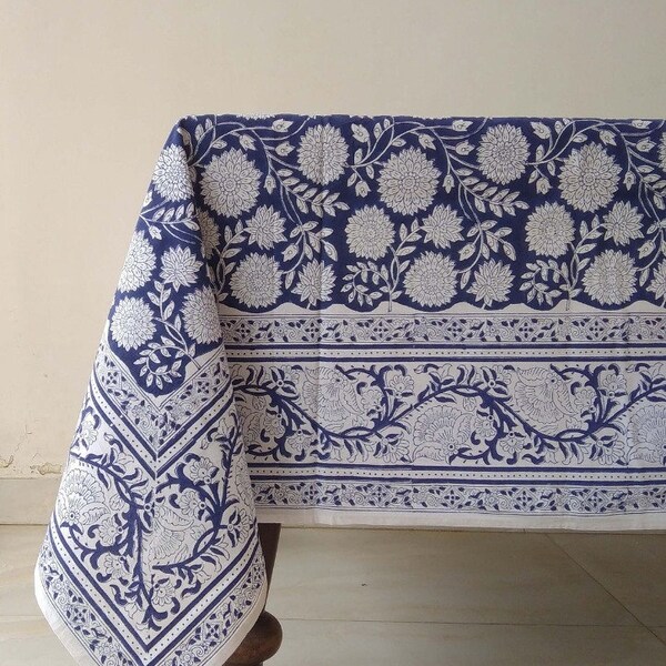 Blue Tablecloth - Etsy