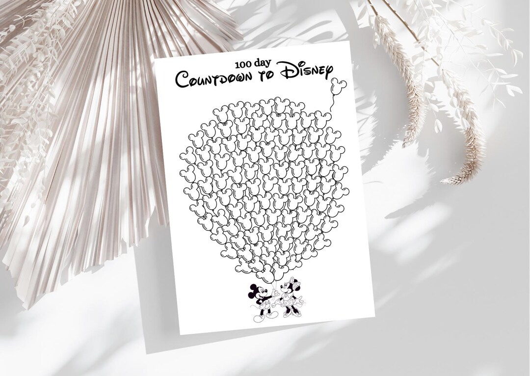 Mickey and Minnie Disney Countdown | Color in Balloon Chart (PDF ...
