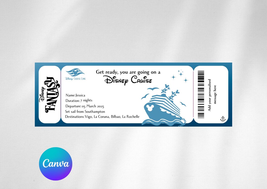 Disney Fantasy Cruise Ticket | Printable Surprise Reveal (digital ...