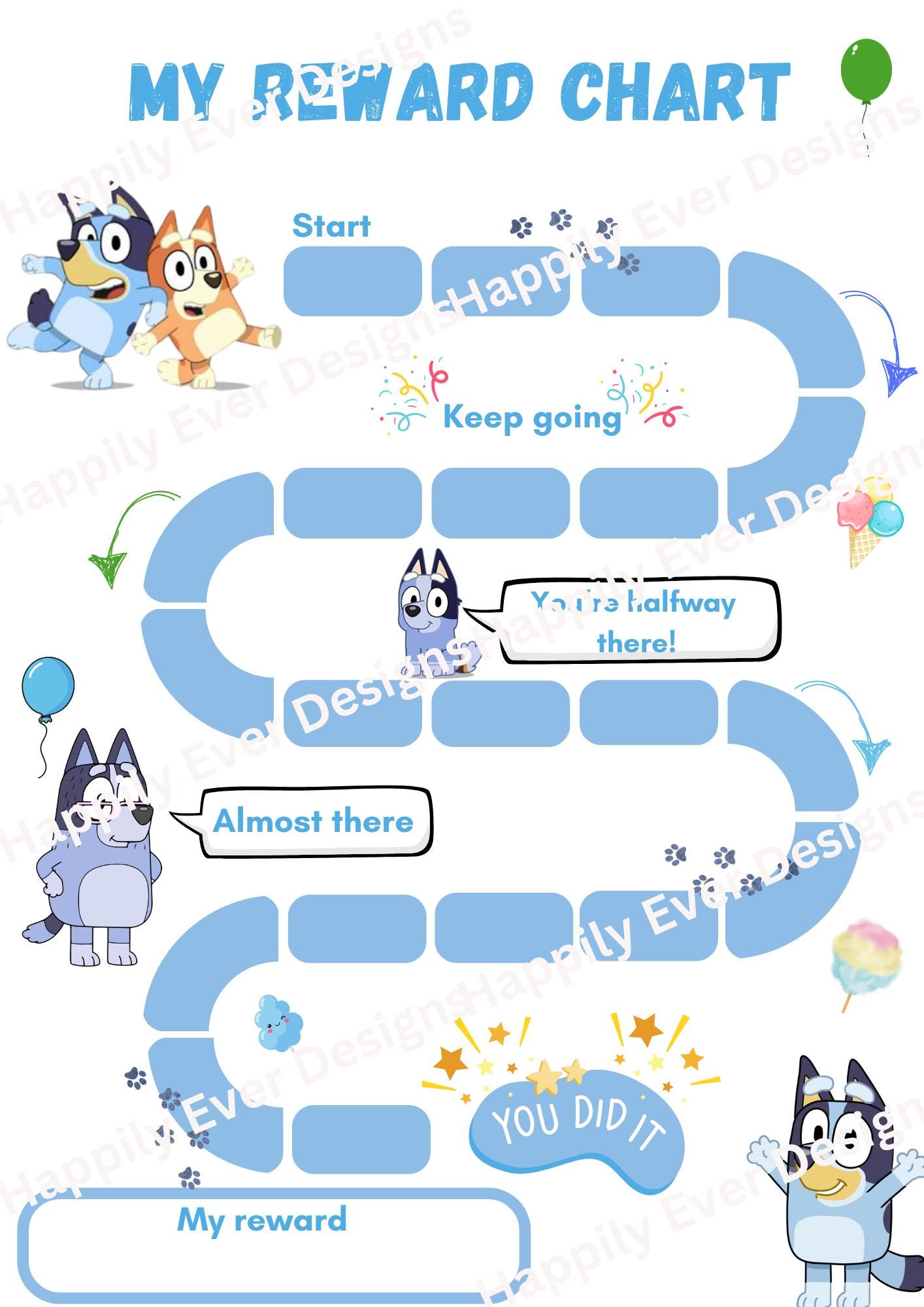 Bluey Reward Chart | Printable Reward Chart for Kids - Etsy