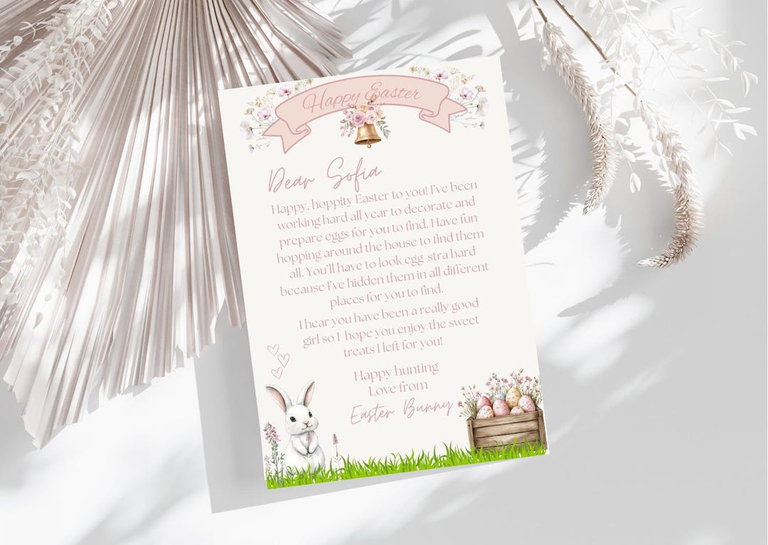 Easter Letter | Printable Letter From Easter Bunny | Girls Letter From ...