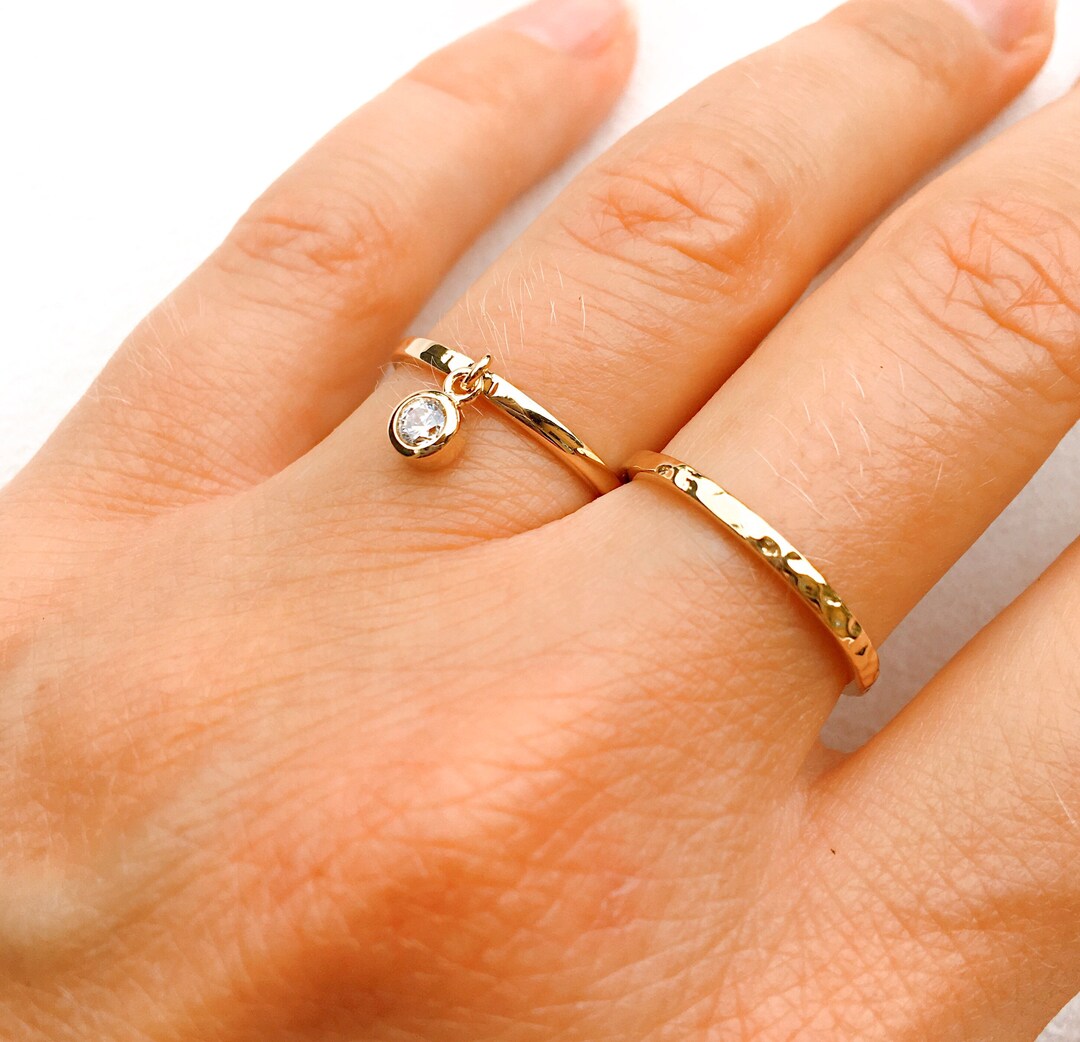 LISE Gold Plated Ring 3 Microns 18k and Zircon - Etsy