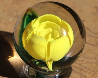 Glass Rose Paperweight - Etsy