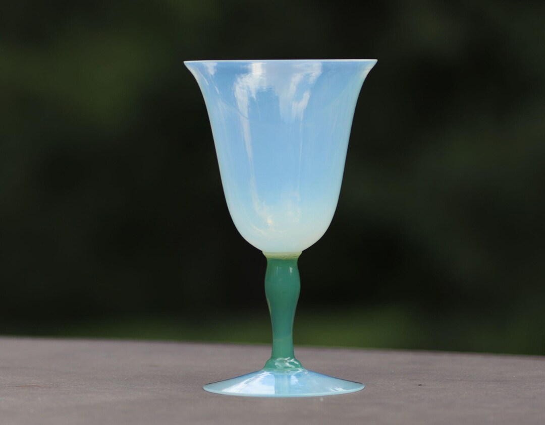 Fry Foval Opalescent Glass Wine Glass - Etsy