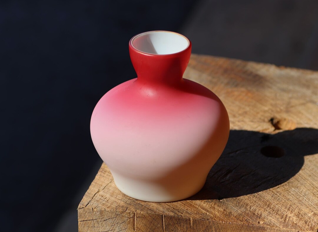 Harrach Glass Uranium Peachblow Vase Antique Bohemian Glass - Etsy