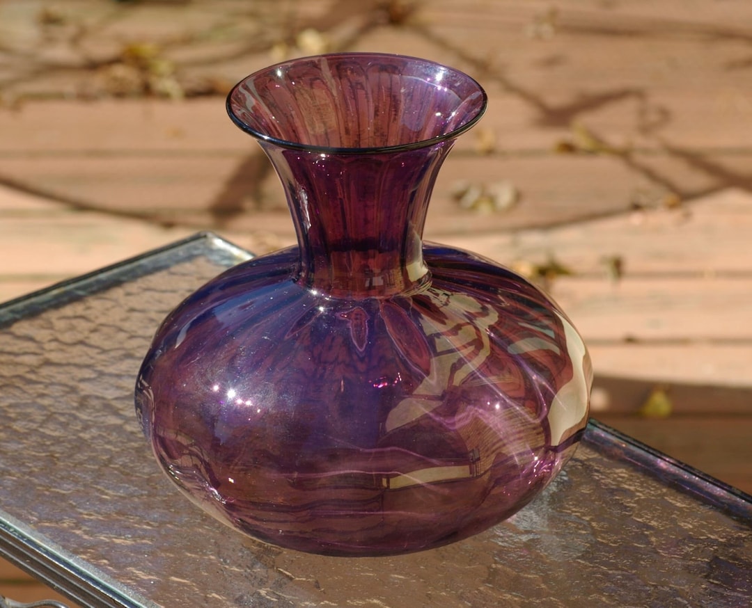 Victor Durand Art Glass Vase Antique Amethyst - Etsy