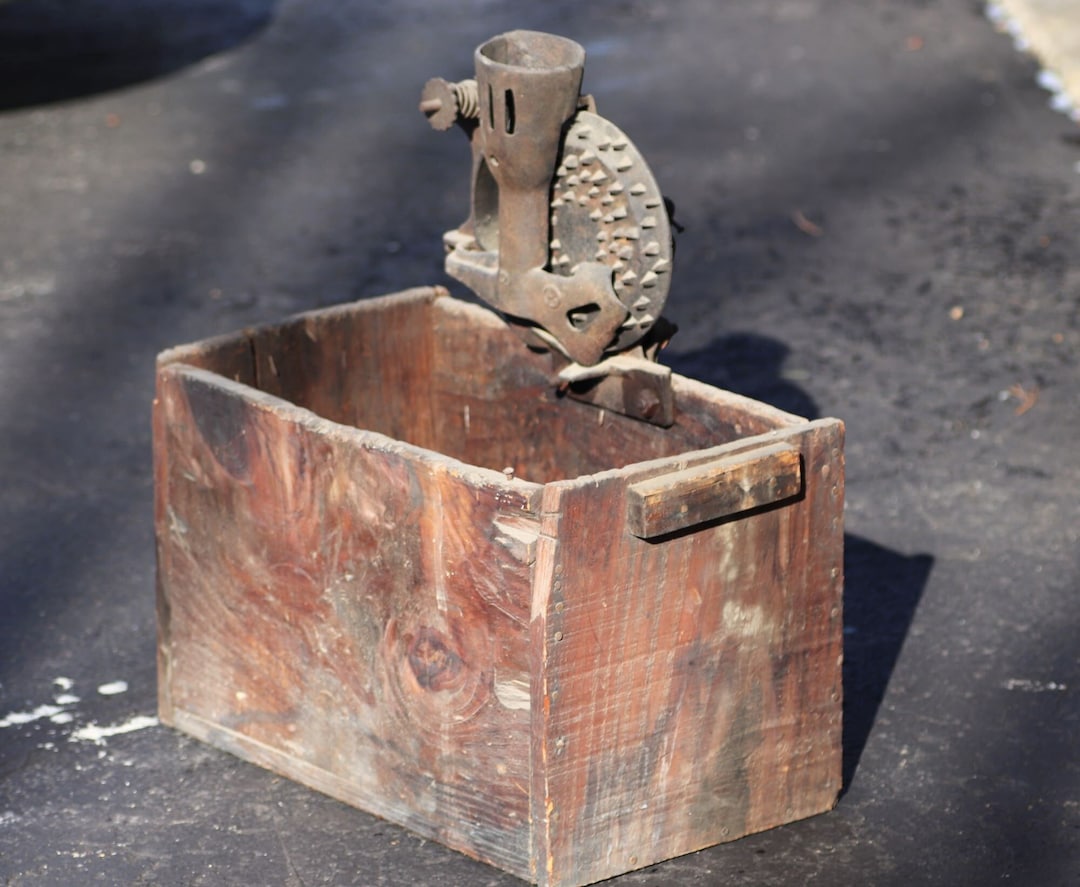 Antique Corn Sheller Husker on Primitive Box Little Giant - Etsy