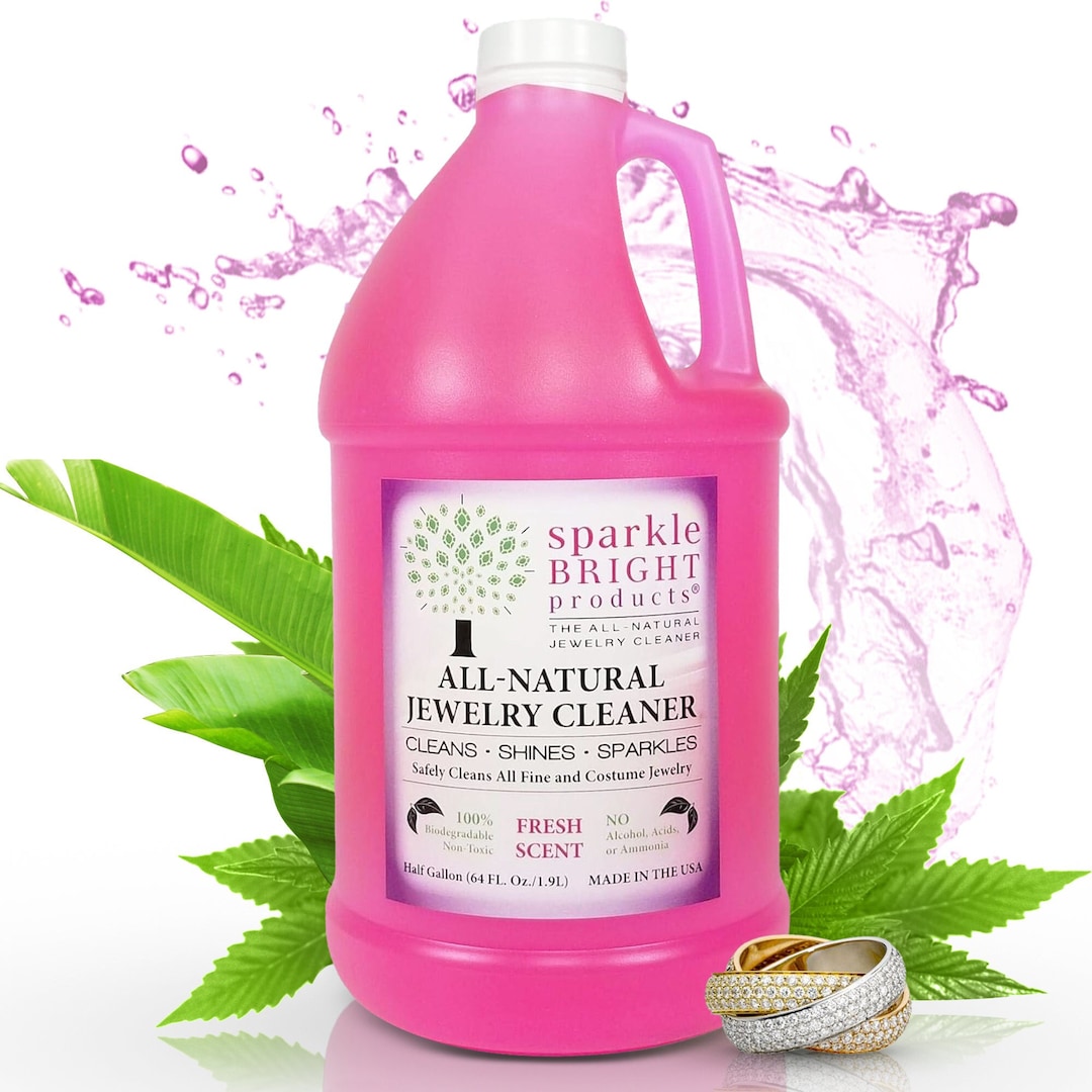 Sparkle Bright Products All-natural Jewelry Cleaner | 64oz. Liquid ...