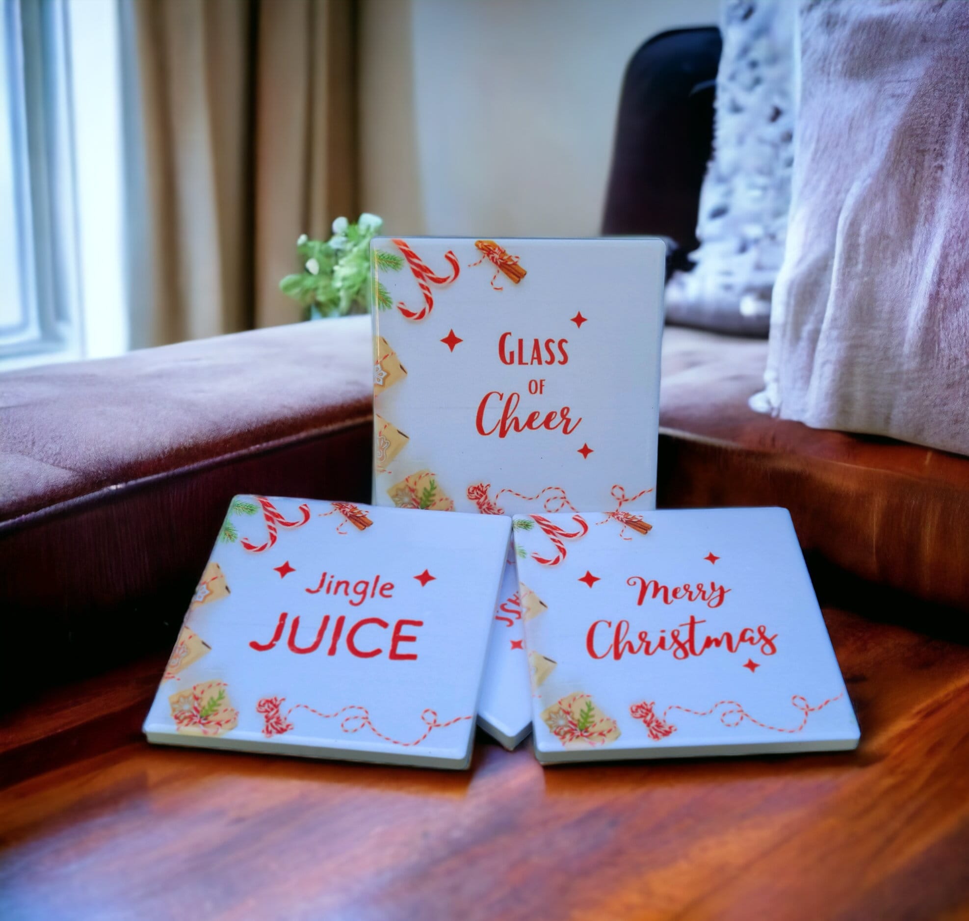 Christmas Coaster Set - Etsy