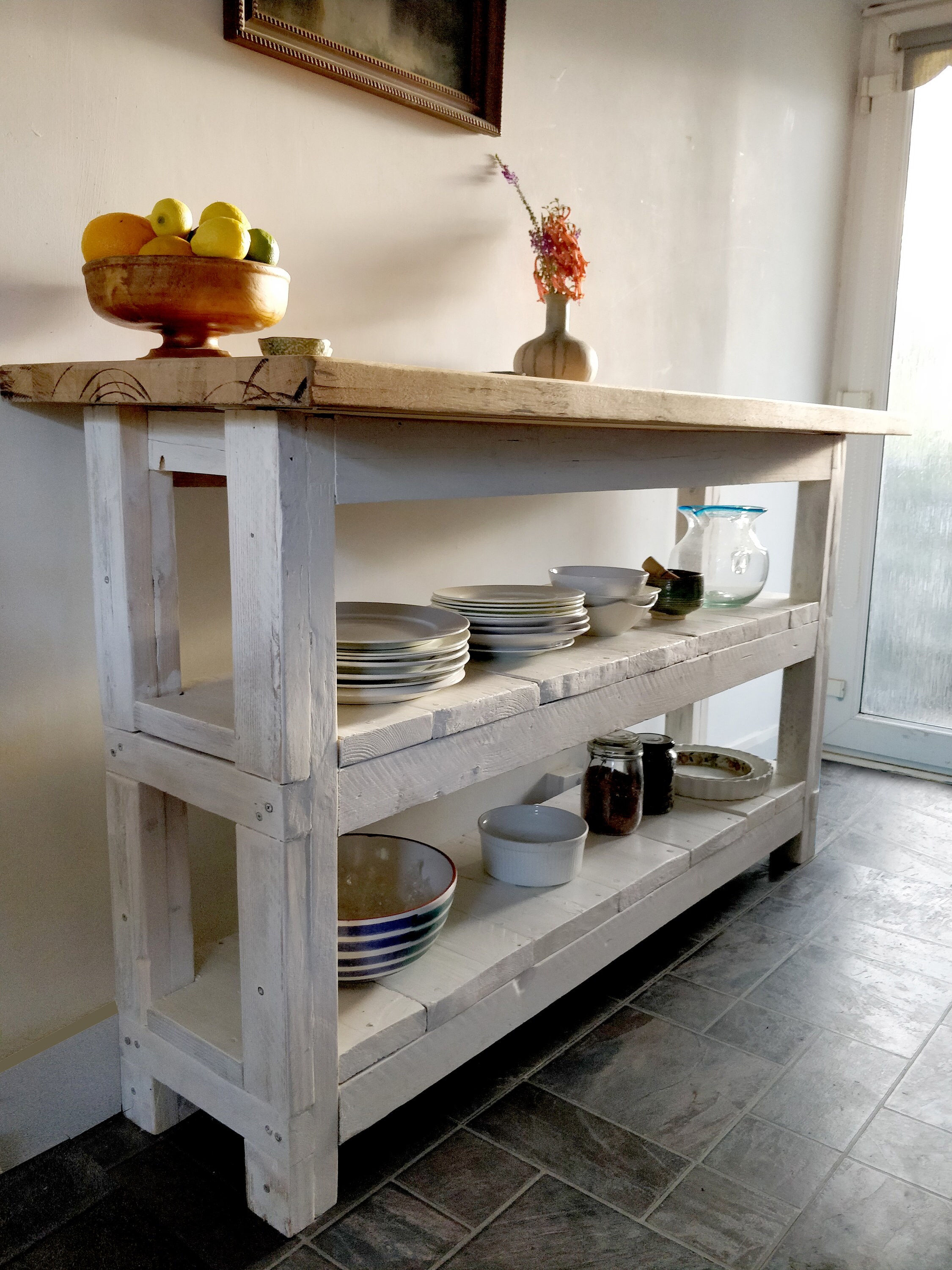 Bespoke Rustic Kitchen Island Oak Work Top Reclaimed Wood - Etsy