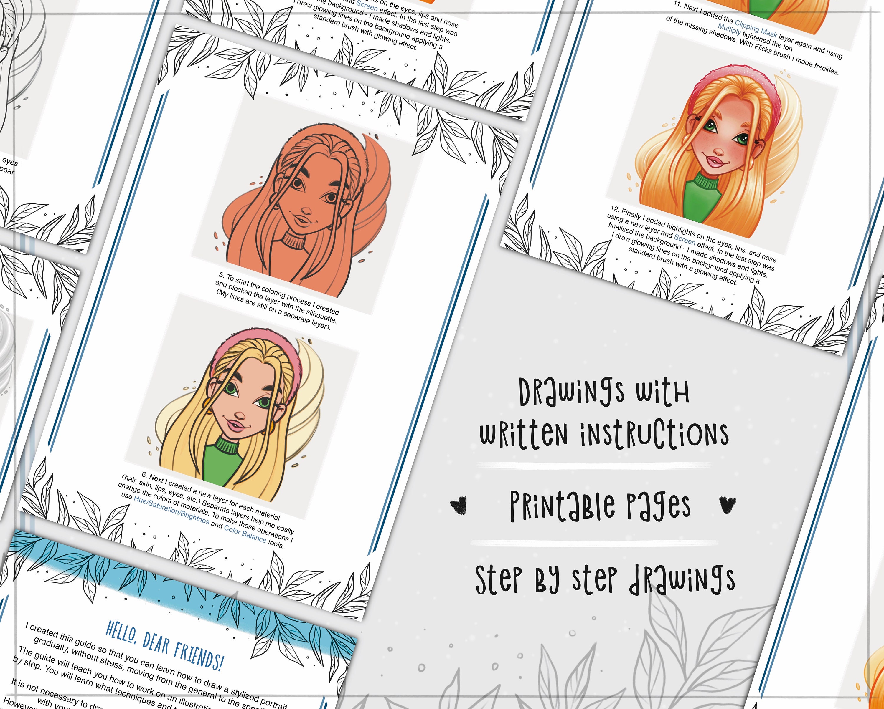 How to Draw A Girl | Stylized Portrait | Digital Step by Step Drawing ...