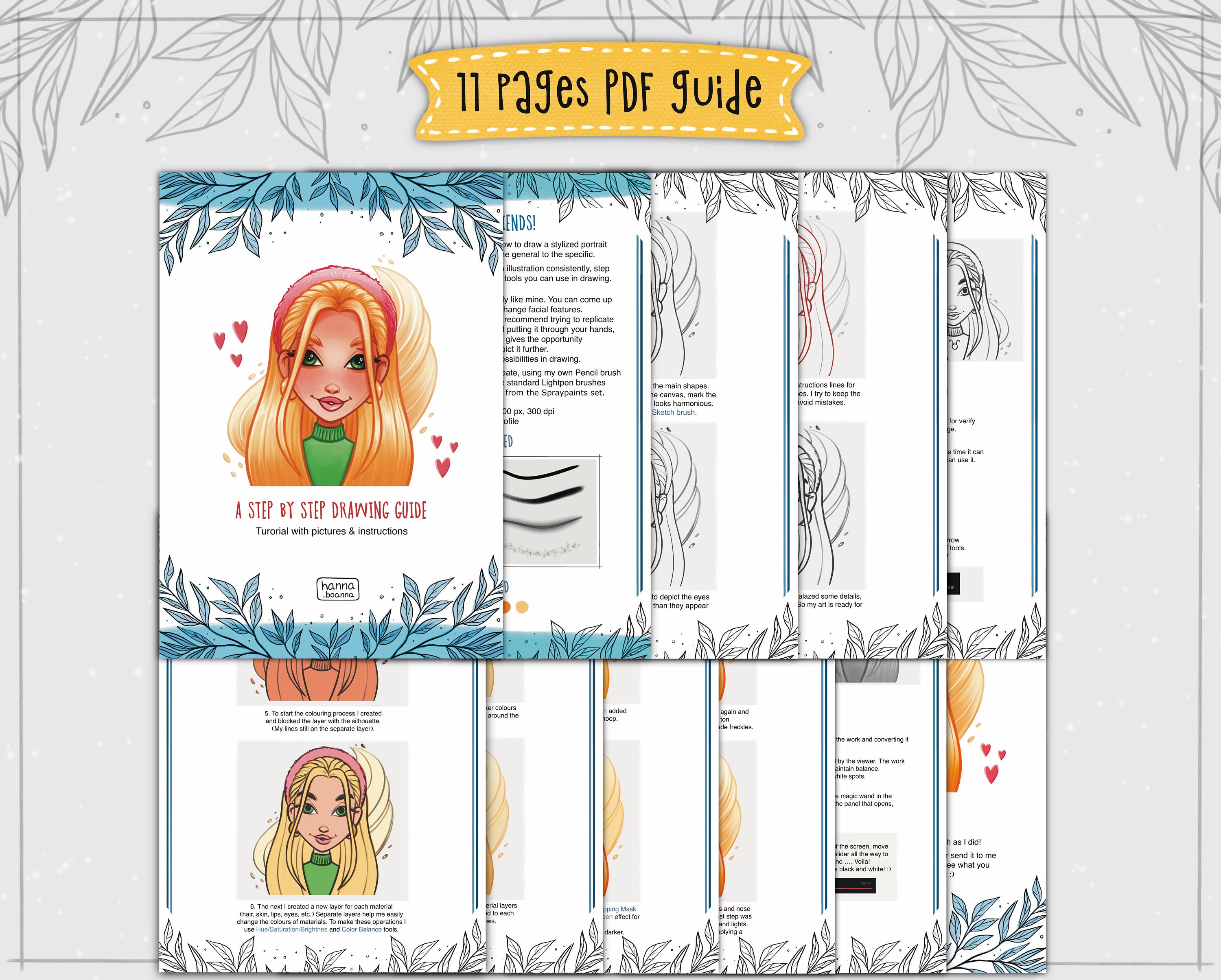 How to Draw A Girl | Stylized Portrait | Digital Step by Step Drawing ...