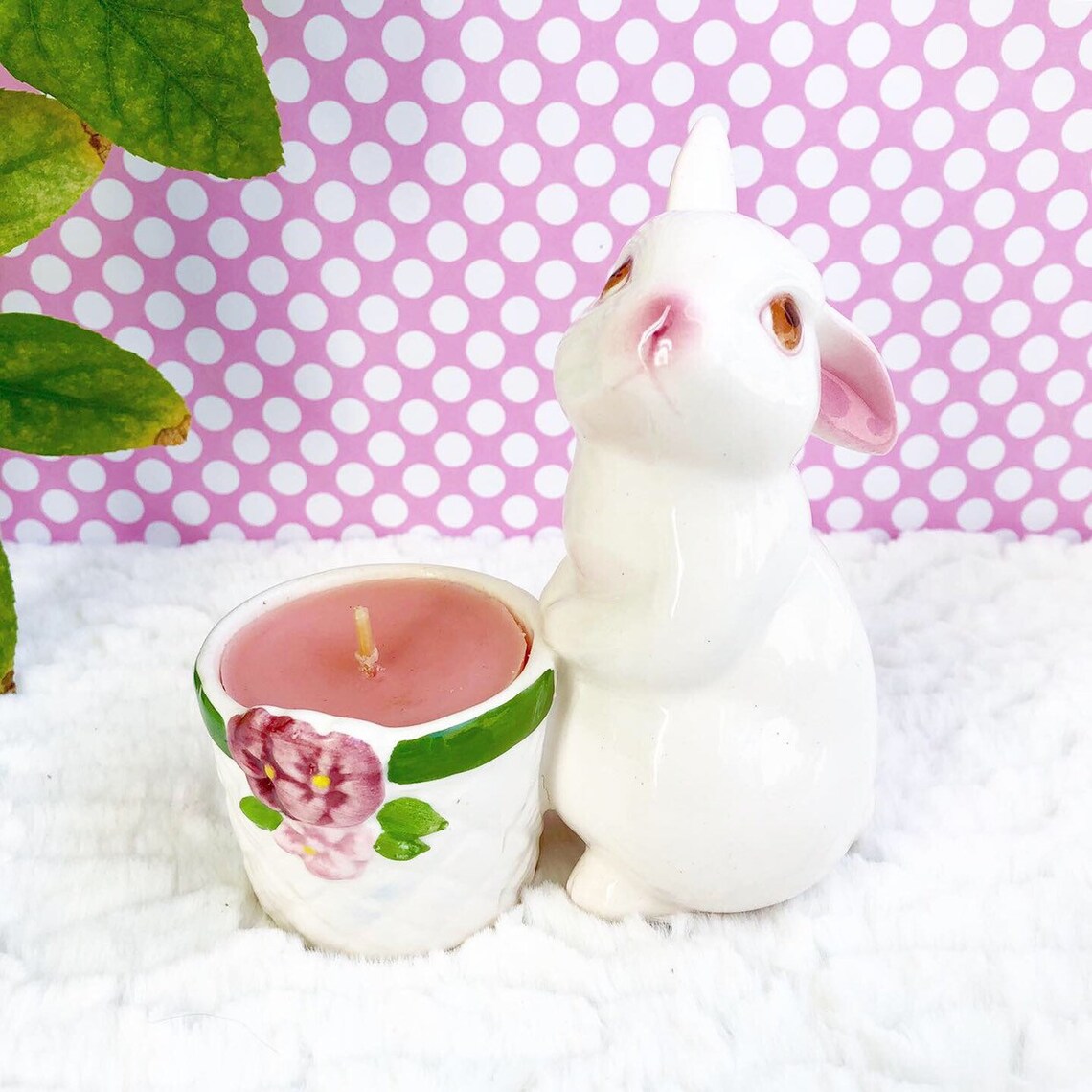 Vintage Avon Bunny Candle Holder White Rabbit Candy Cup - Etsy