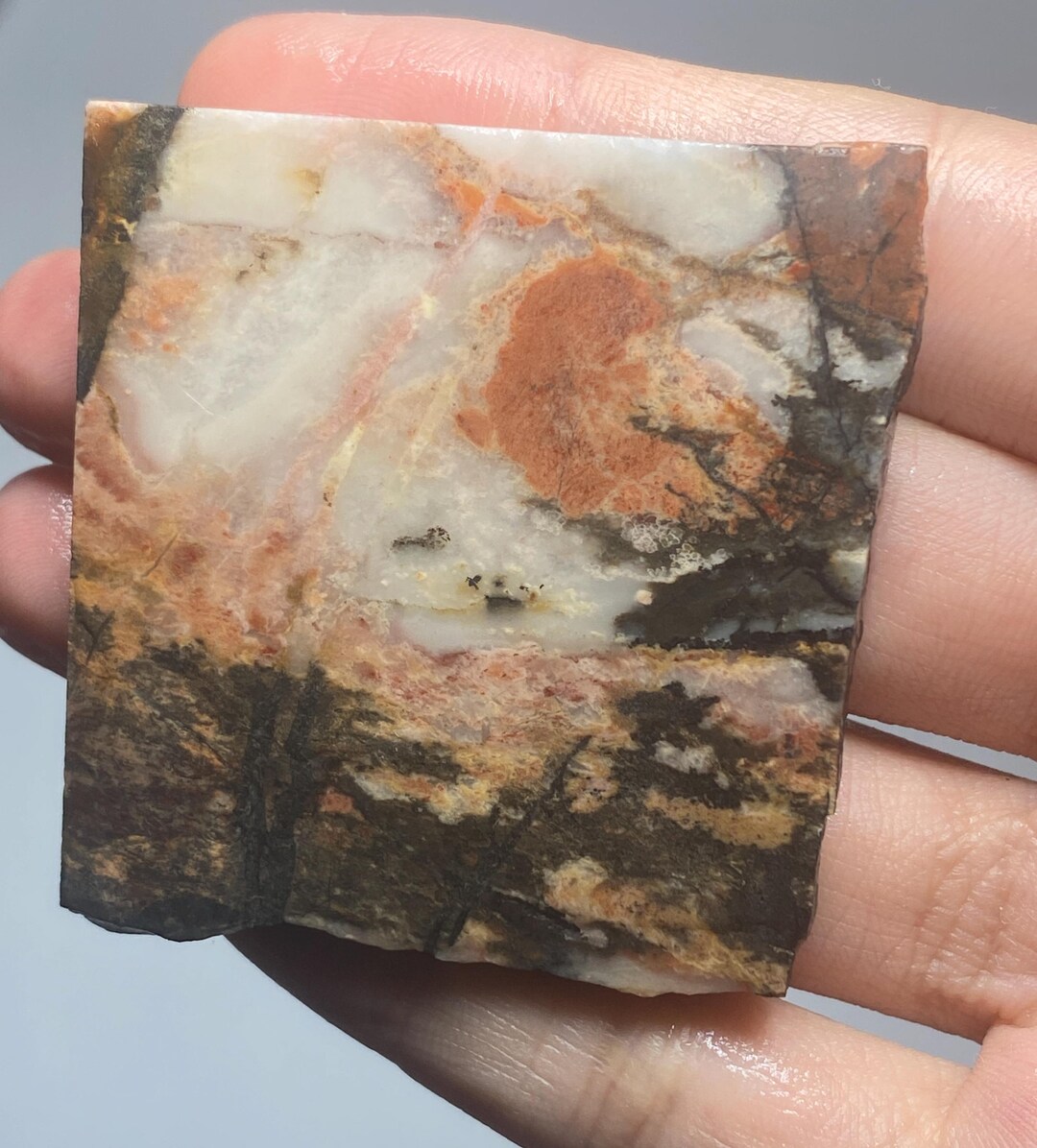 Rhodonite Slab for Lapidary Work, Rough Unpolished Crystal Slabs, Stone ...