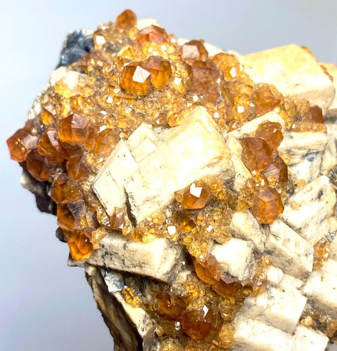 Rare Garnets and Calcite on Matrix Cluster Crystal, Natural Crystals ...